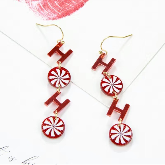 unbranded | Jewelry | Christmas Ho Ho Ho Candy Dangling Earrings Nwt ...